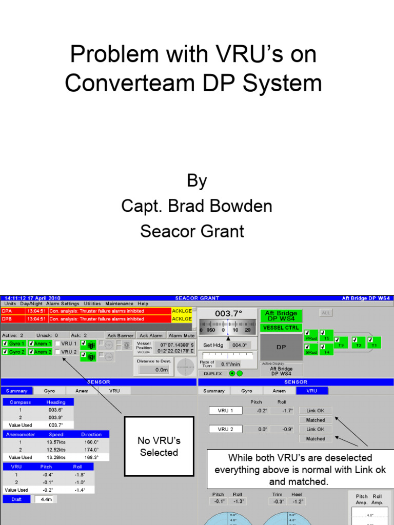 Problem With VRU's On Converteam DP System | PDF | Computers | Technology & Engineering
