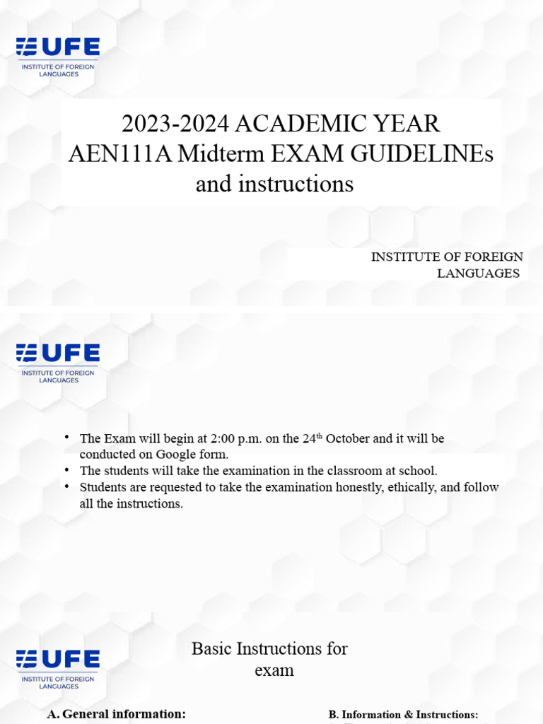 AEN111A Midterm Exam Guidelines | PDF