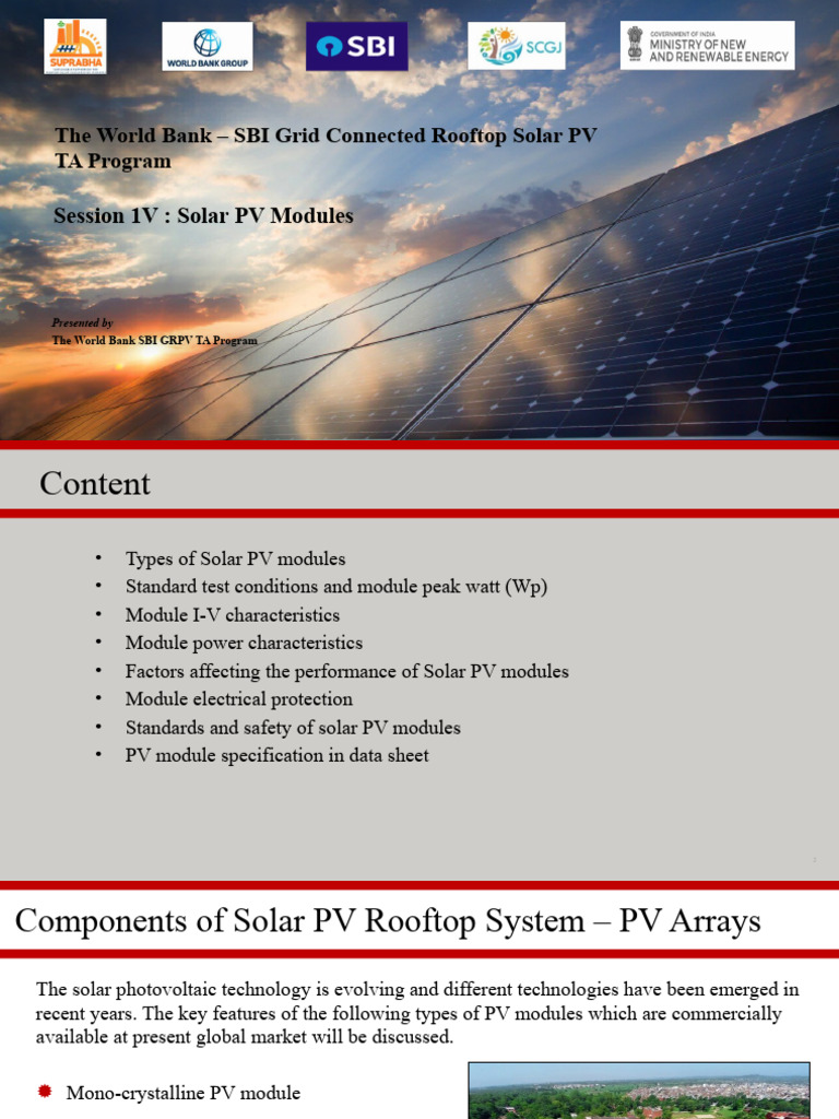 Solar PV Modules: Types and Standards | PDF | Photovoltaics | Solar Panel