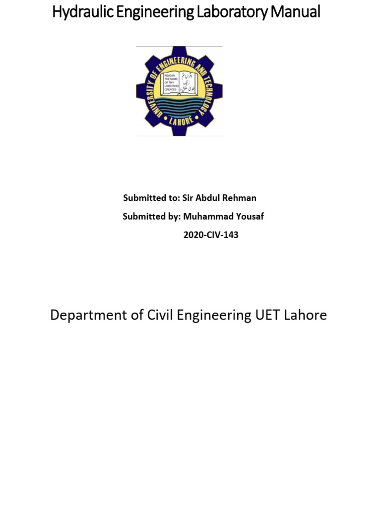 Department of Civil Engineering UET Lahore: Submitted To: Sir Abdul ...