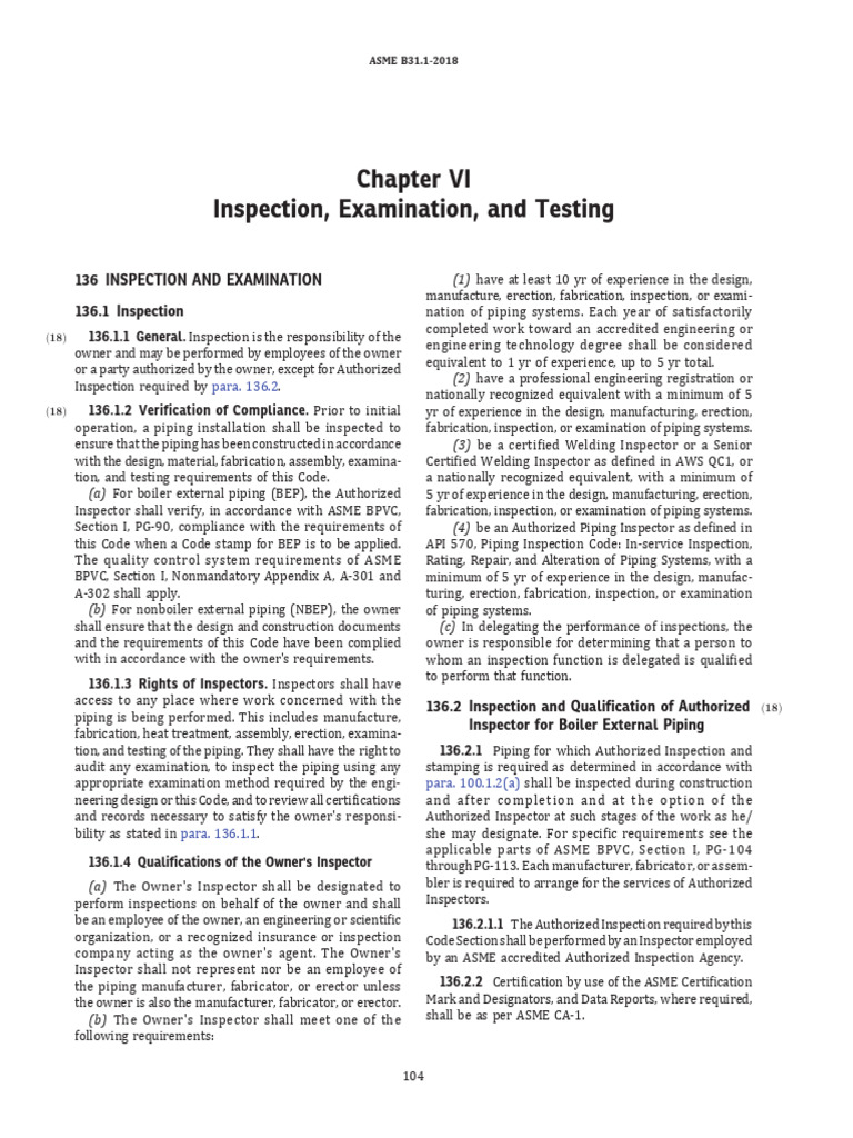ASME B31.1-2018 Power Piping CAPITULO 6 | PDF