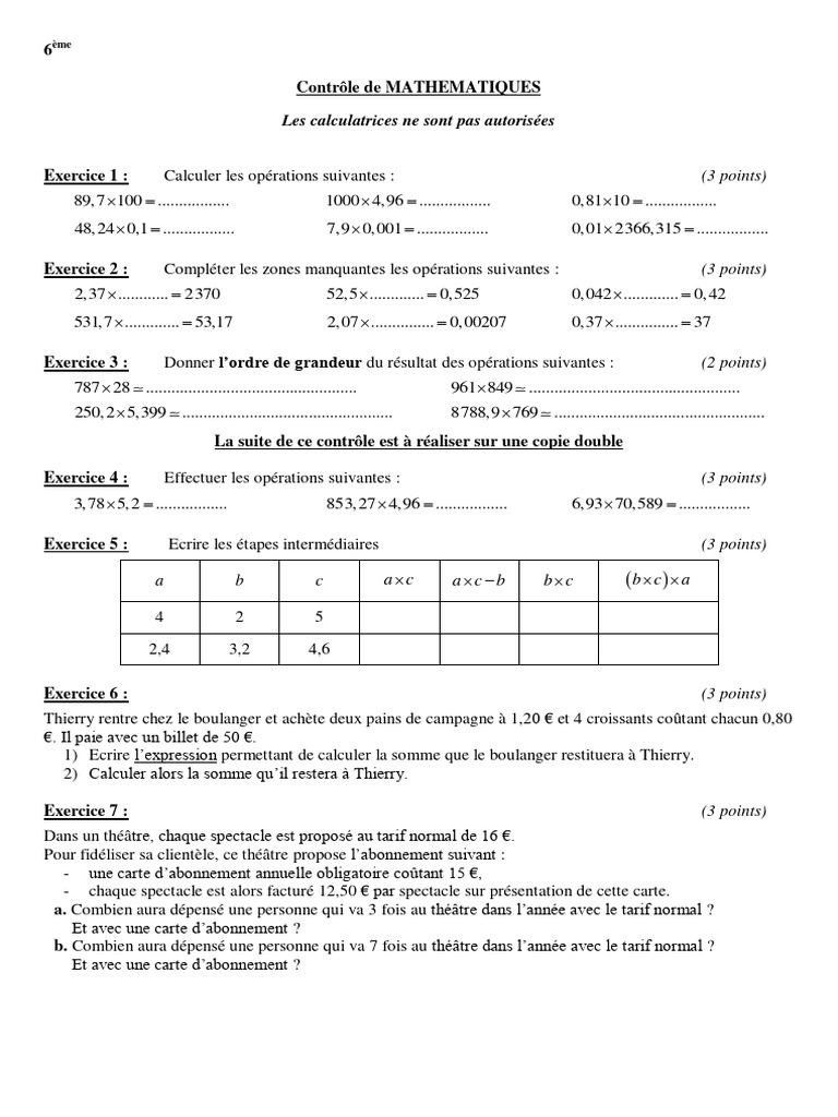 Chap 5 - Contrôle Corrige PDF | PDF