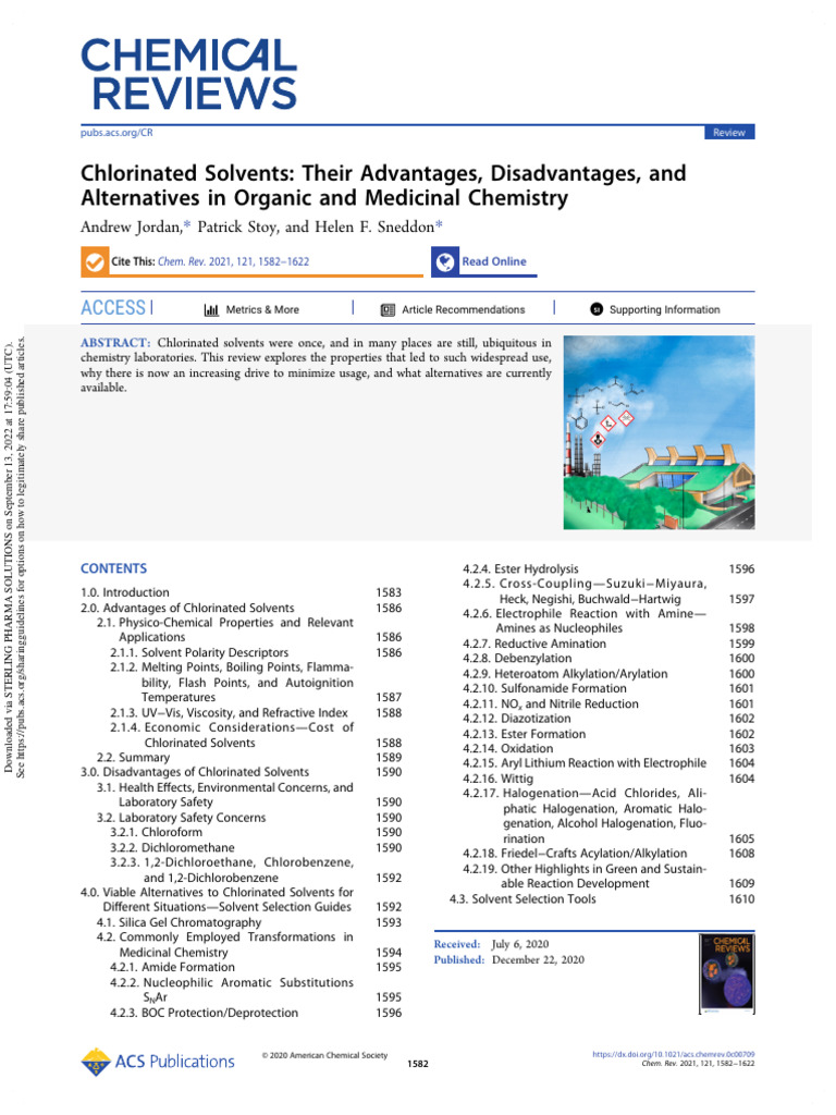 Chlorinated Solvents: Their Advantages, Disadvantages, and Alternatives ...