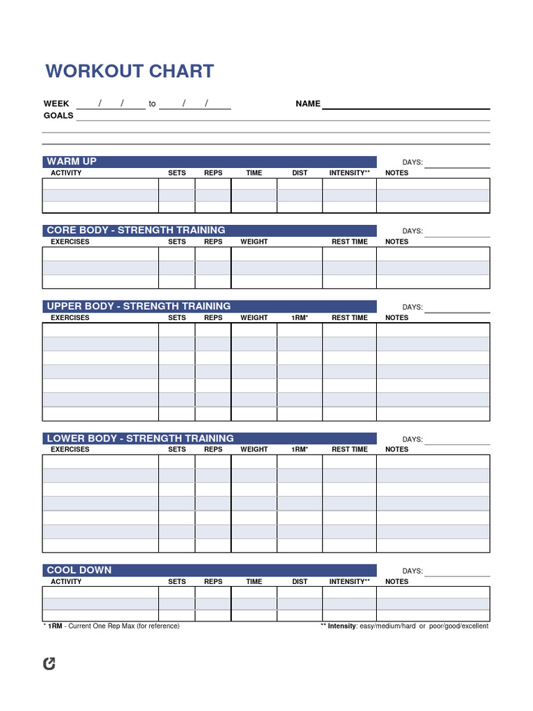 Exercise Chart Template1 | PDF