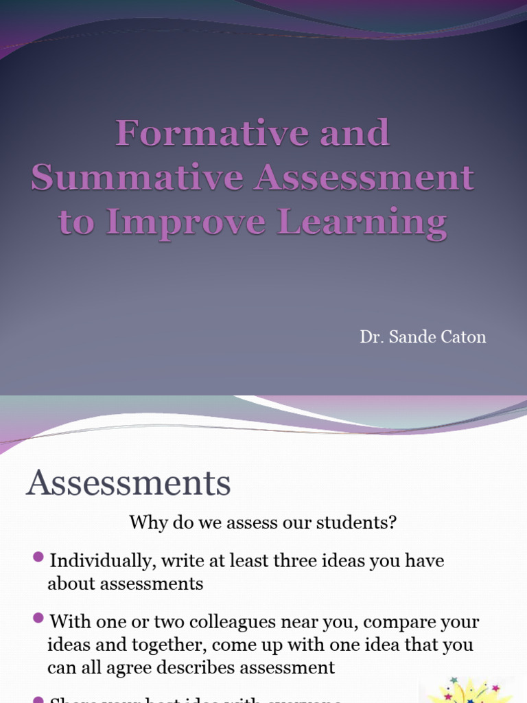 Formative and Summative Assessment To Improve Learning | PDF ...