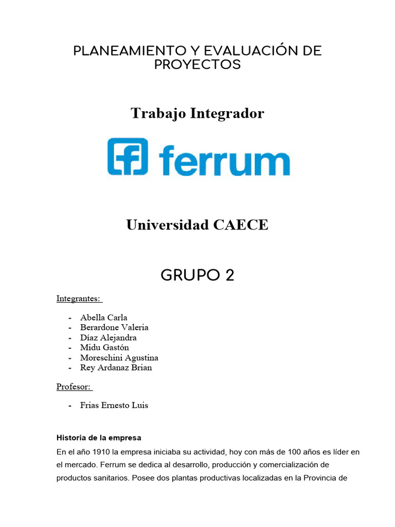EQUIPO 2 - Ferrum VERSION 1 | PDF