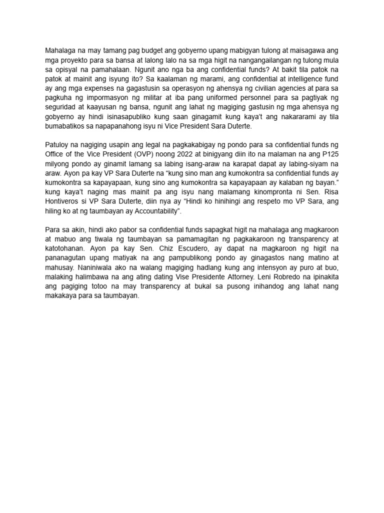 Confidential Funds | PDF