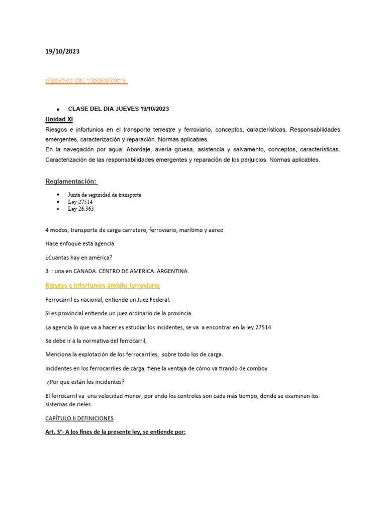 Clase 19-10 | PDF | Riesgo | Transporte