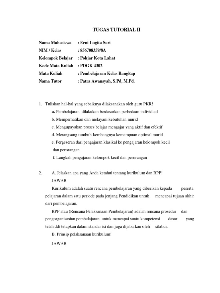 Tugas Tutorial Ii | PDF