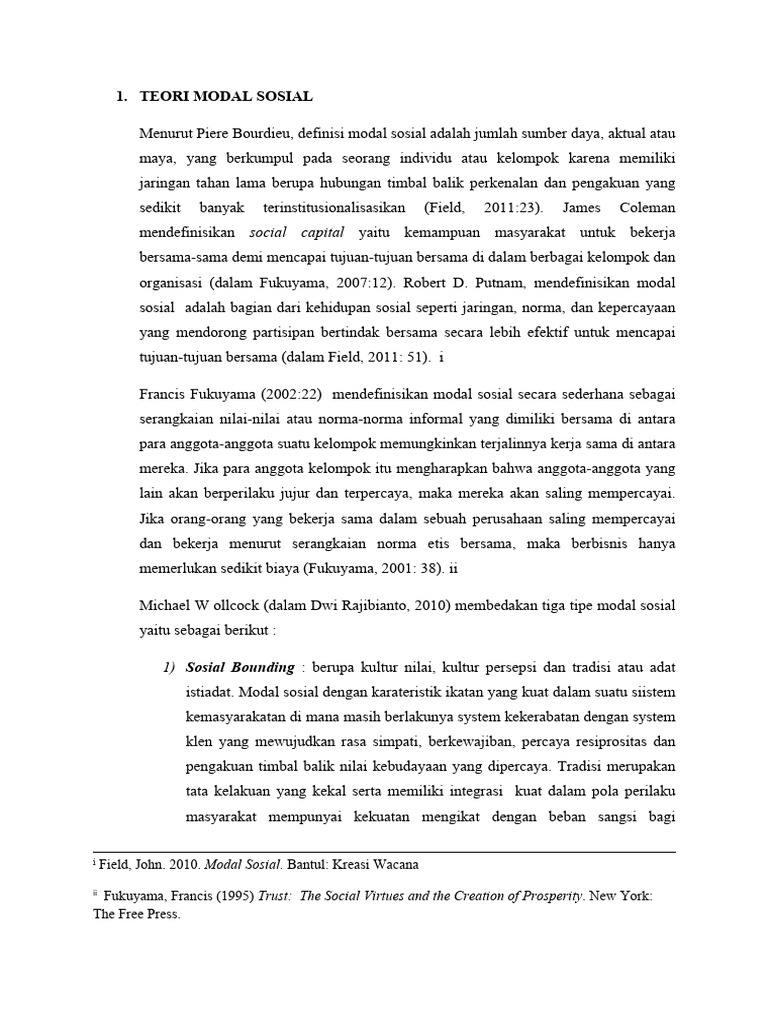 Teori Modal Sosial Bourdieu | PDF