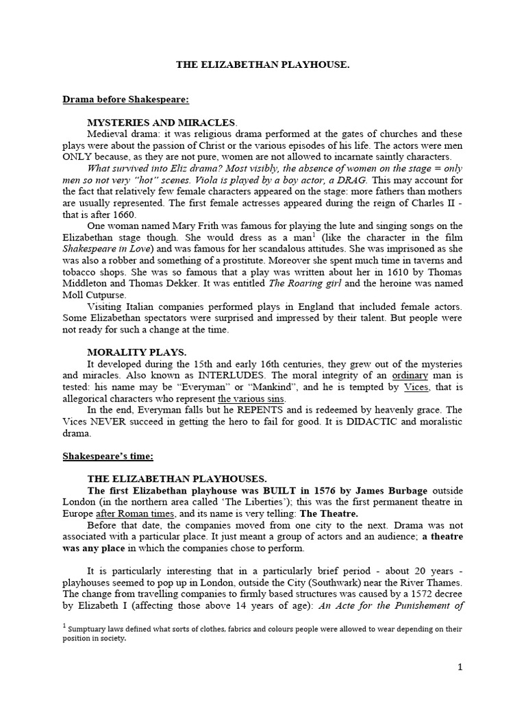 3 The Elizabethan Playhouse Pdf