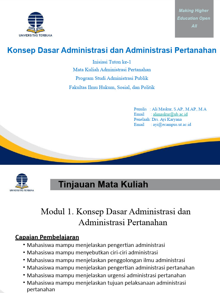 Materi Inisiasi 1 Konsep Dasar Administrasi Dan Administrasi Pertanahan ...