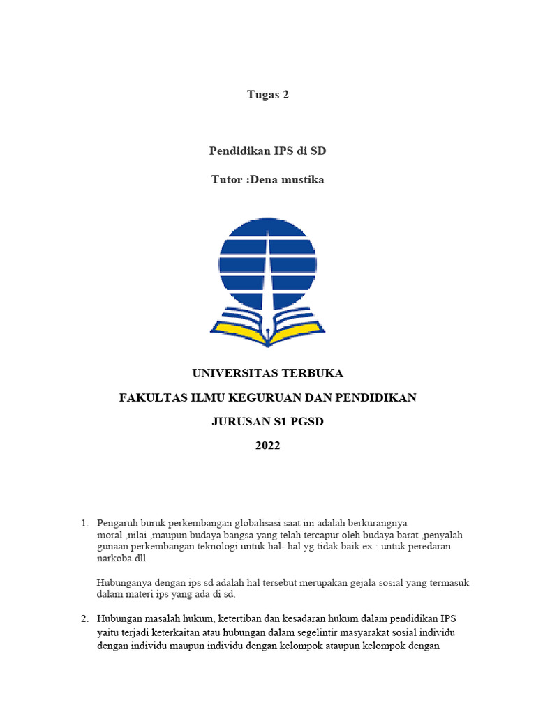 Tugas 2 Pendidikan Ips | PDF