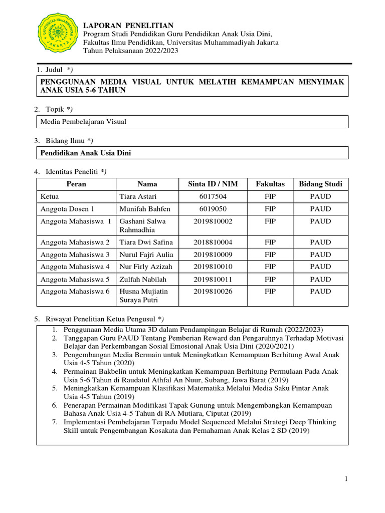 Laporan Penelitian - DPL PLP | PDF