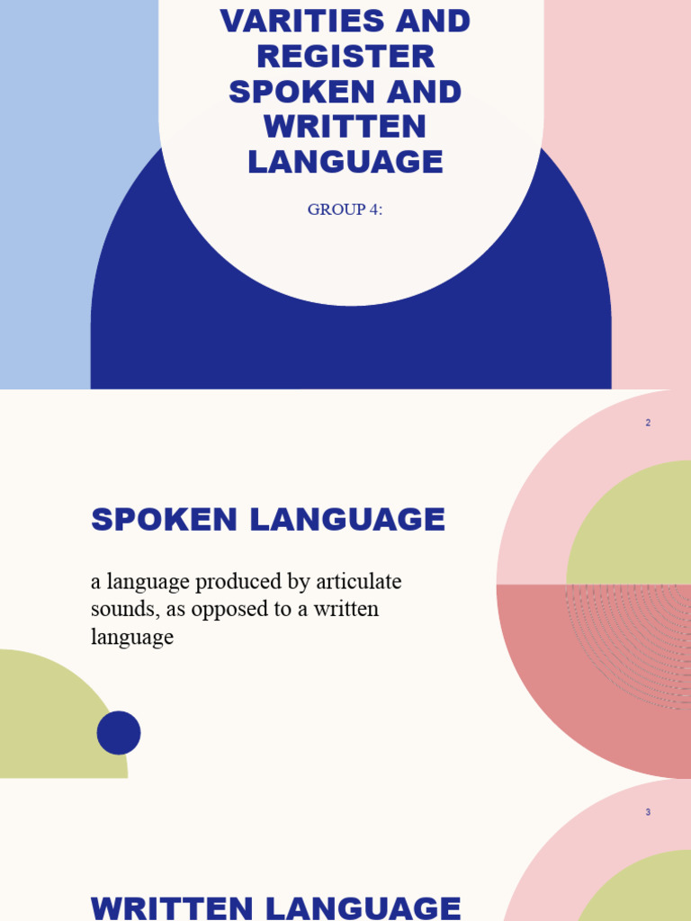 1 Varities and Register Spoken and Written Language Presentation | PDF | Linguistics | Human ...