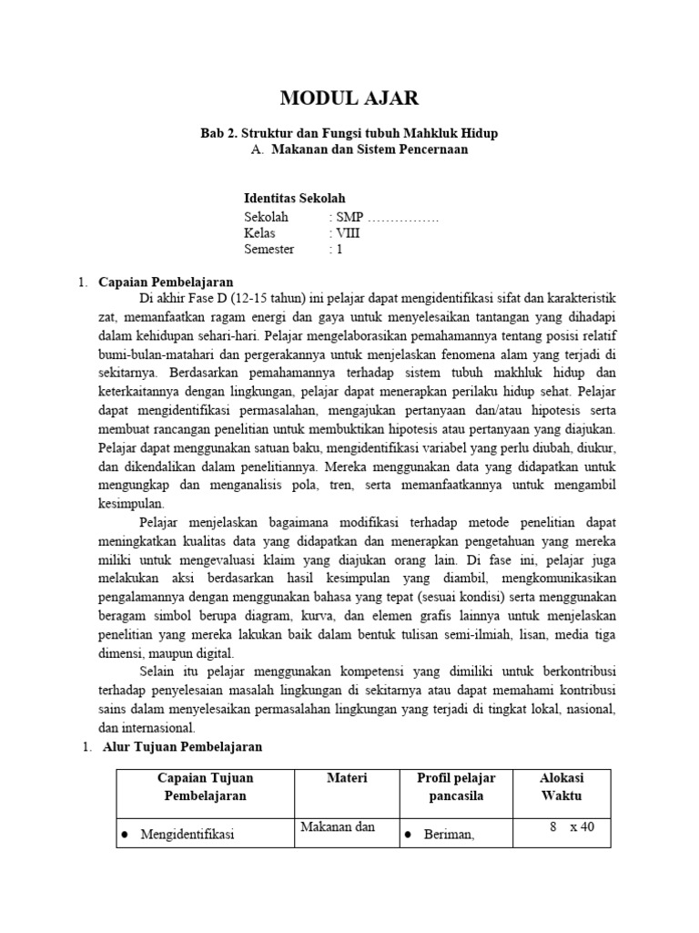 MA BAB 2 Pencernaan | PDF