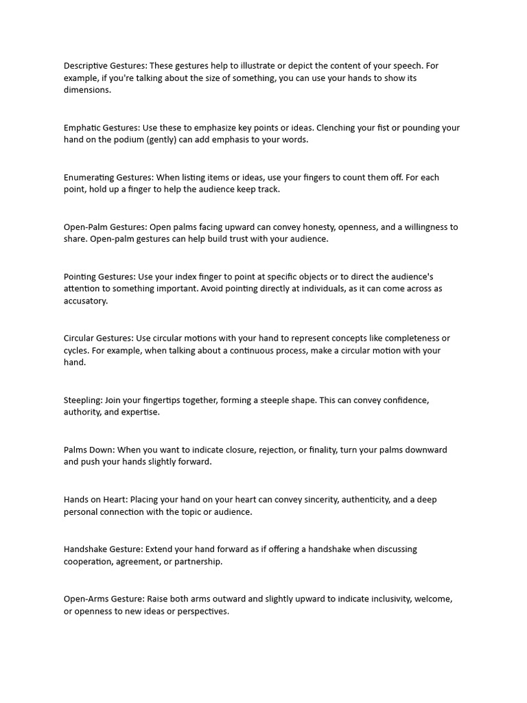 Descriptive Gestures | PDF
