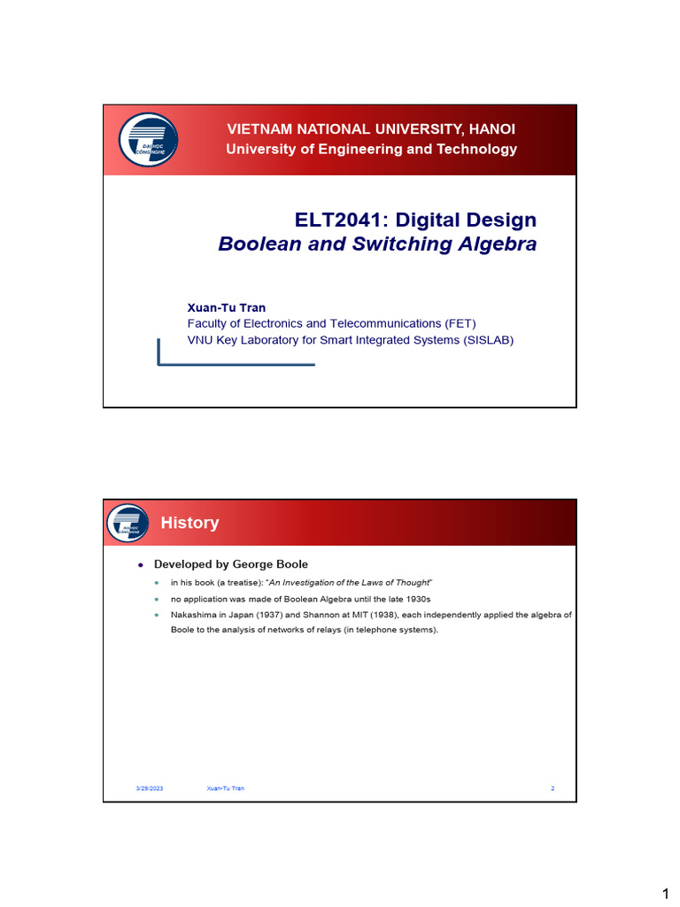 INS3179 Digital Design Lecture 3n4 Boolean and Switching Algebra | Download Free PDF | Boolean ...