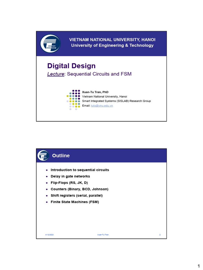 Ins3179 Digital Design Lec7 Sequential Logic Design And Fsm Pdf Logic Gate Computing