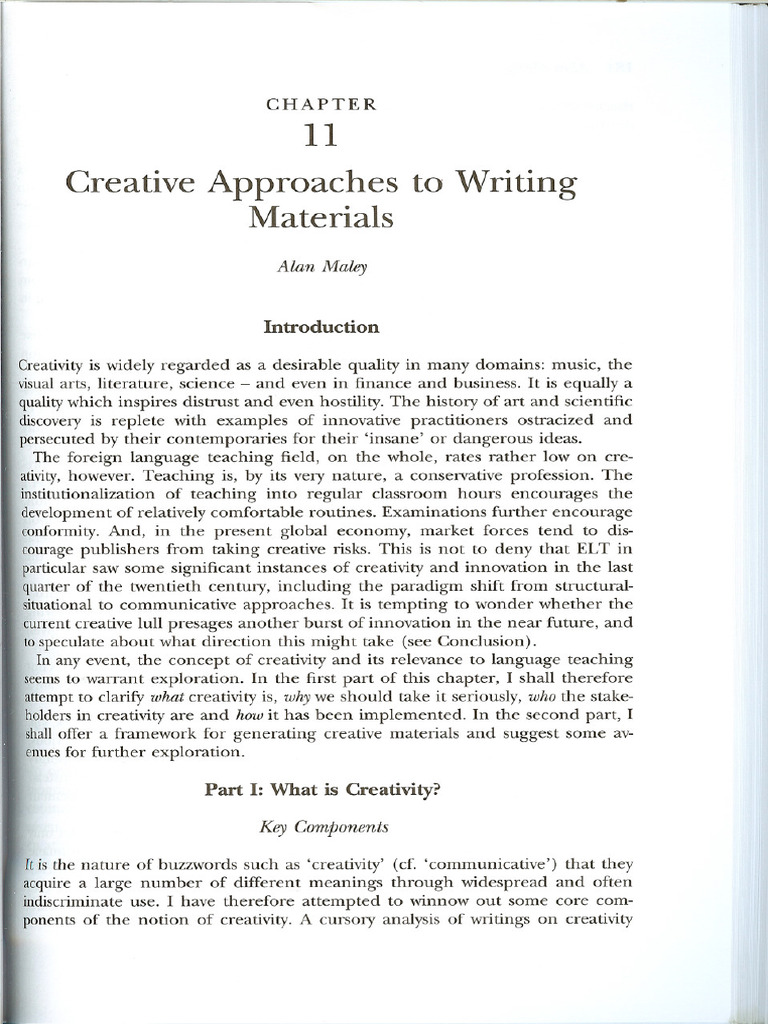 Maley in Tomlinson (2003) - Creative Approaches To Writing Materials ...