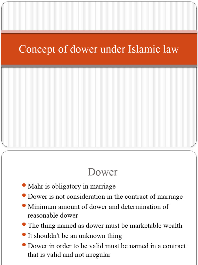 Understanding Dower in Islamic Law | PDF | Marriage | Divorce