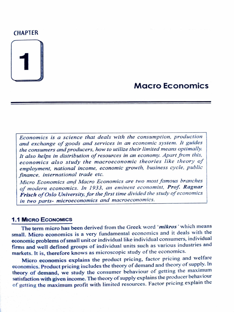 Macro Economics Chapter-1 | PDF