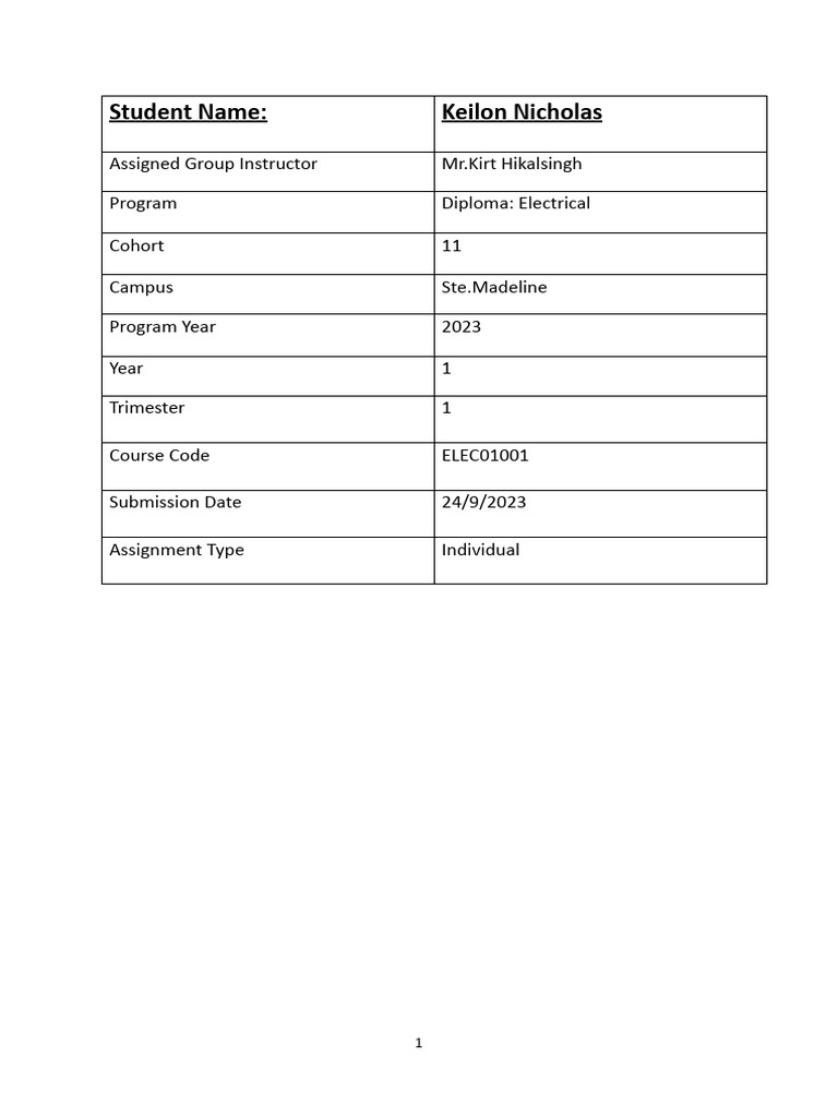 50 Electrical Assignment Pdf 1902