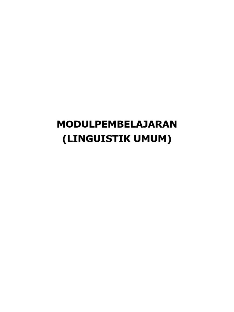 Linguistik Umum | PDF