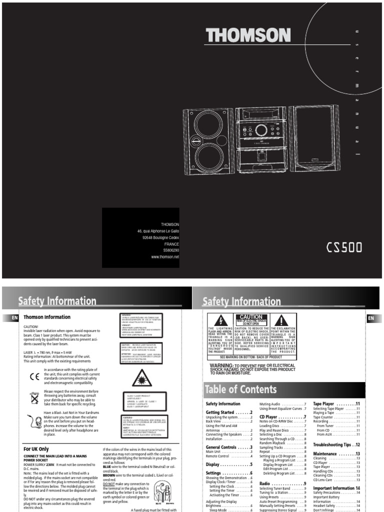 Cs 500 | PDF | Compact Disc | Electrical Connector