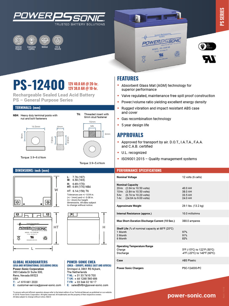 PS-12400 Technical Specifications | PDF