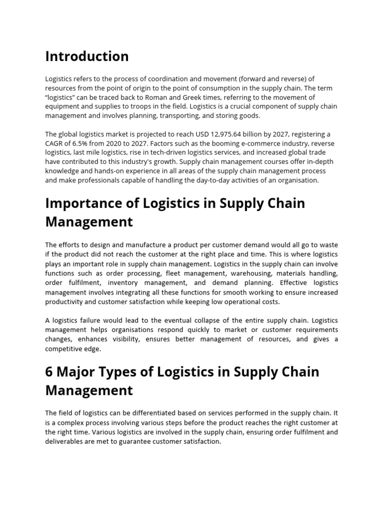 LECTURE - 5 Logistics | PDF | Logistics | Warehouse