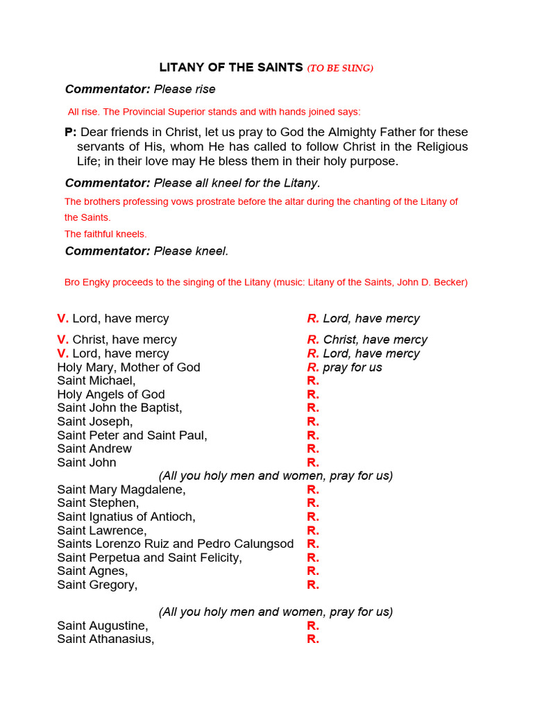 Letany of The Saints | PDF