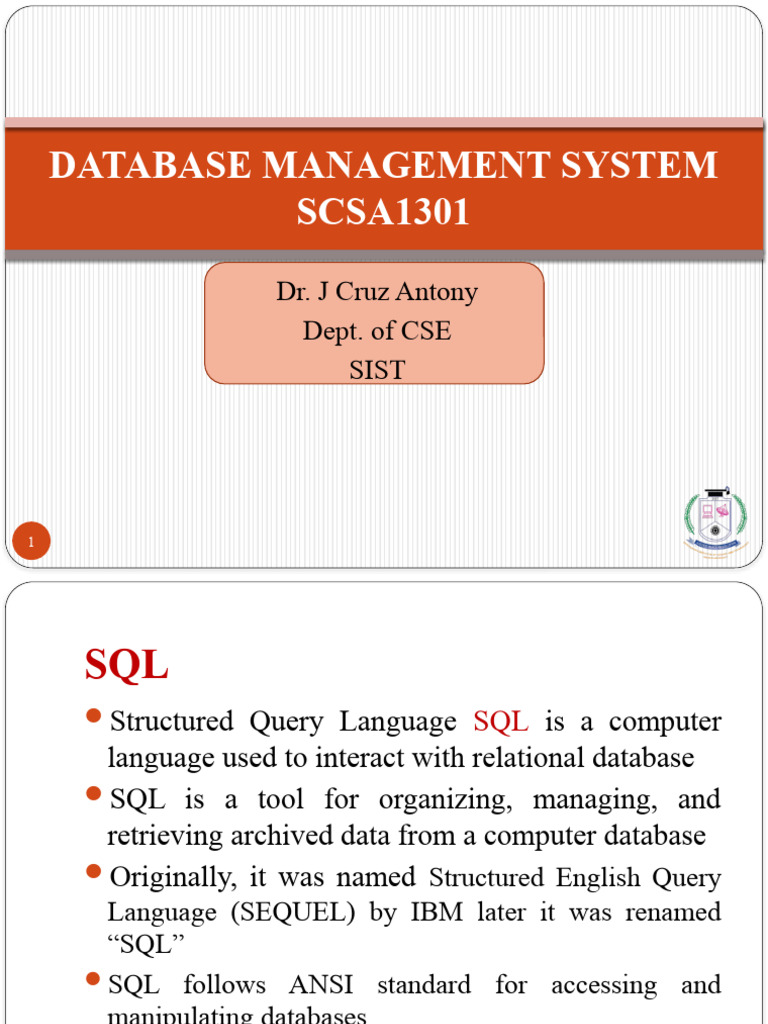 Scsa1301 Dbms Unit-3 | PDF