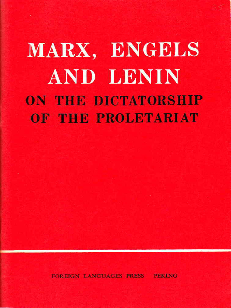 Marx Engels Lenin On The Dictatorship of The Proletariat | Download ...