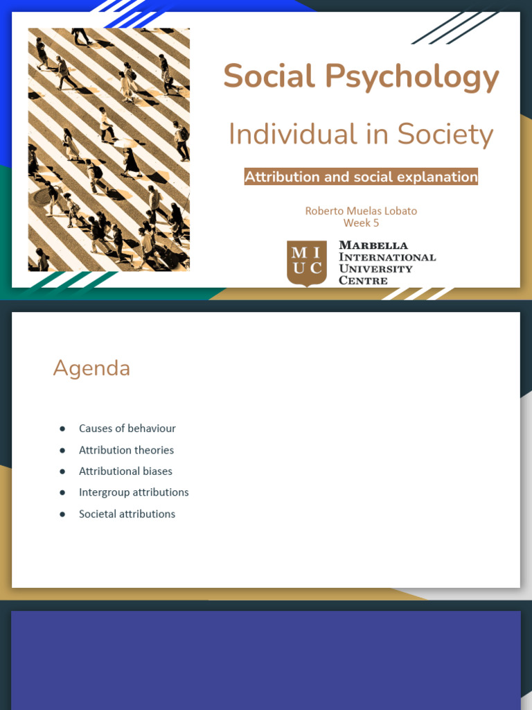 Social Psychology: Attribution and Social Explanation | PDF | Bias ...