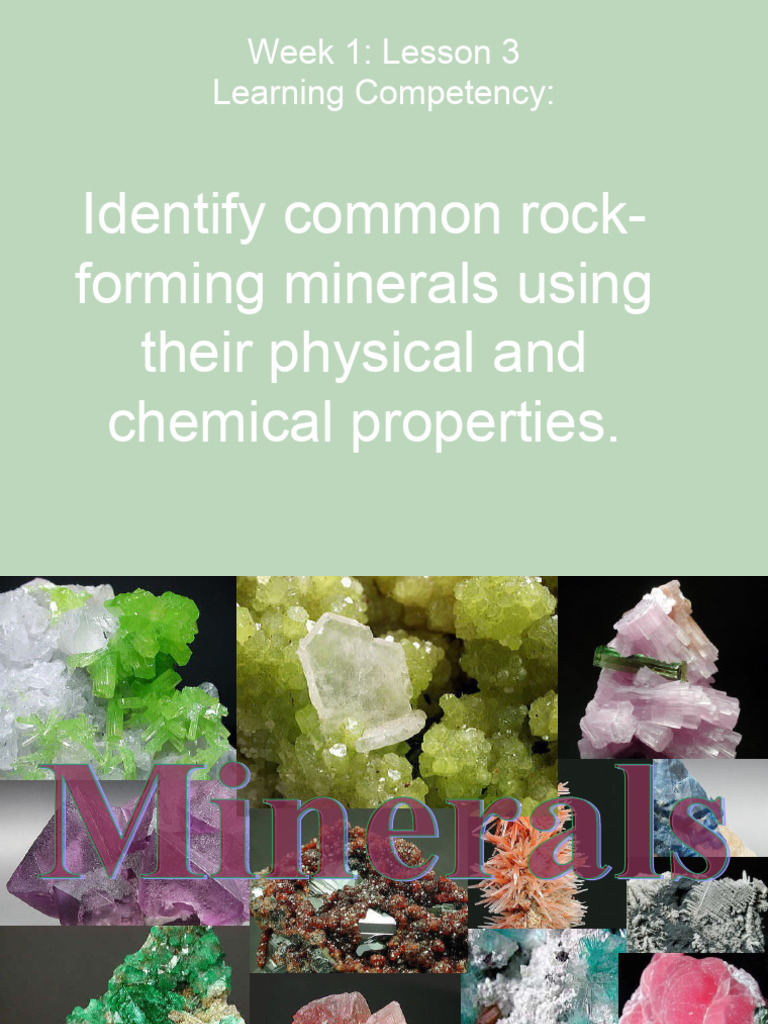 Lesson 3 Properties of Minerals | PDF | Minerals | Crystal