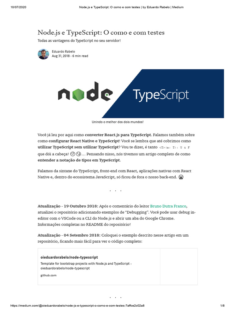 Node.js com TypeScript e Testes | PDF | Script Java | Informática