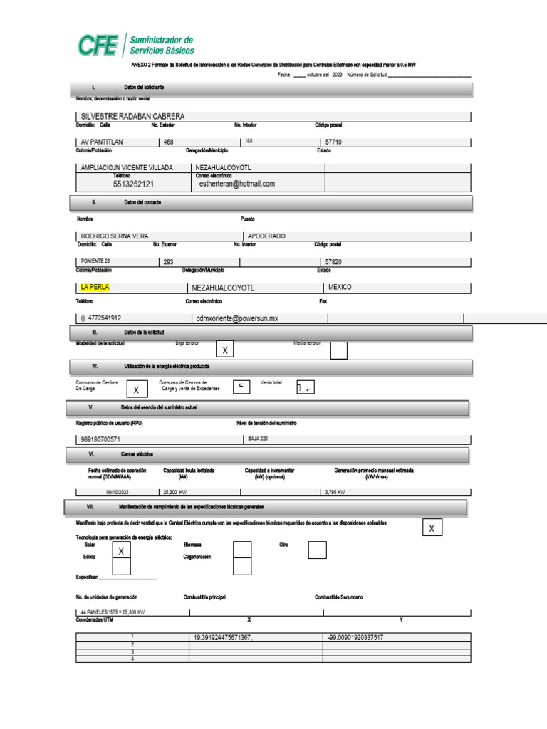 Formato Anexo 2 de Solicitud Interconexion PABLO ELEUTERIO | PDF