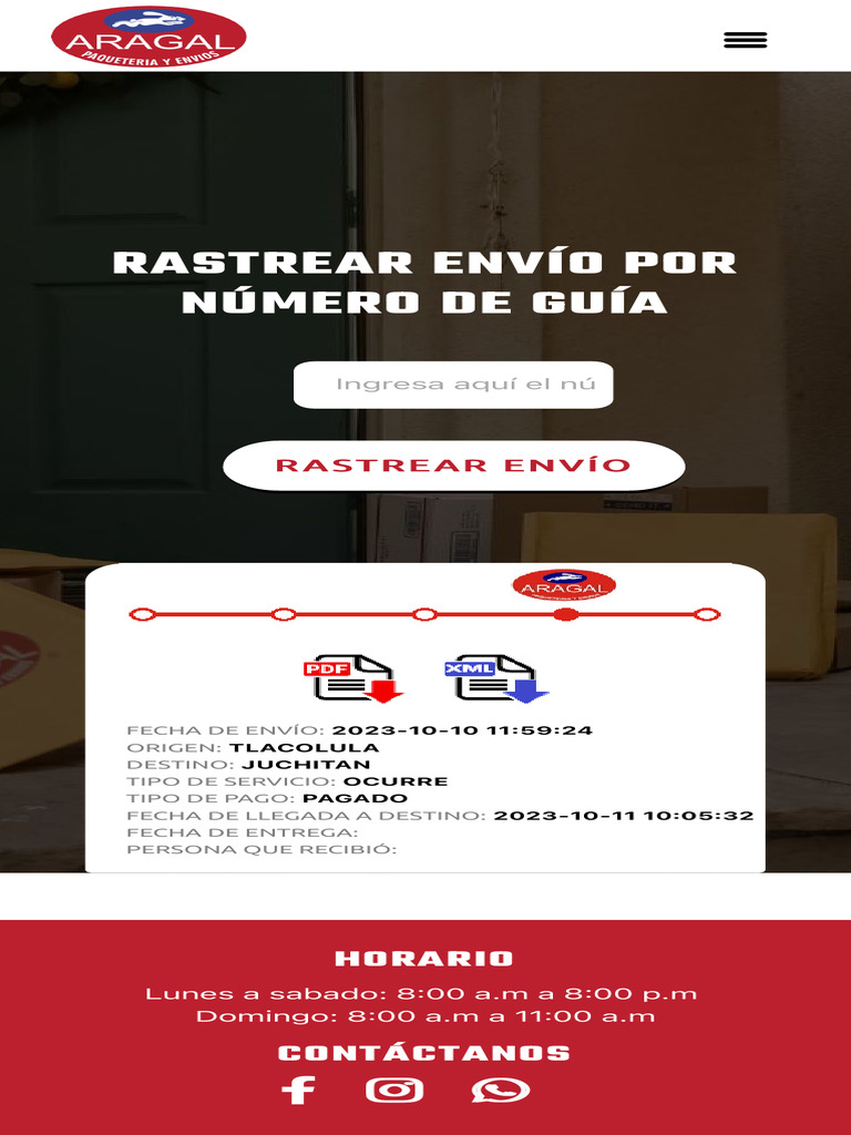 Paquetería y Envíós ARAGAL | PDF