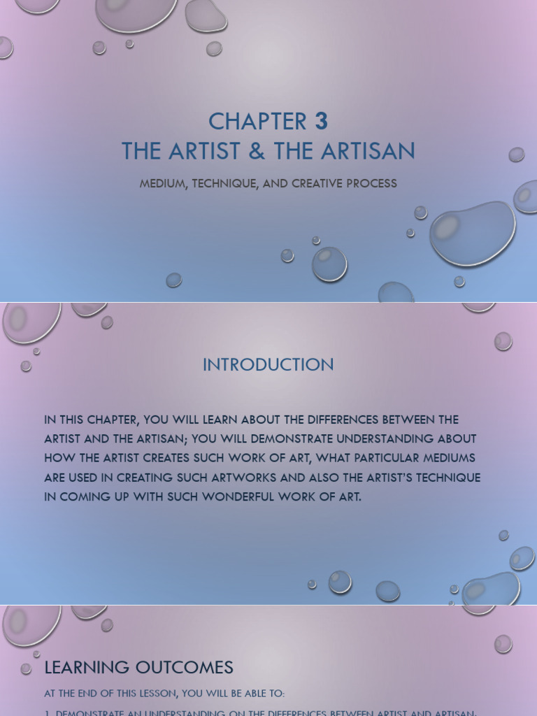 Artapp Chapter 3 The Artist and The Artisan | PDF | The Arts | Paintings