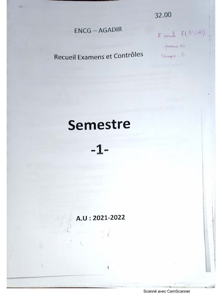 Examen Encg s1 | PDF