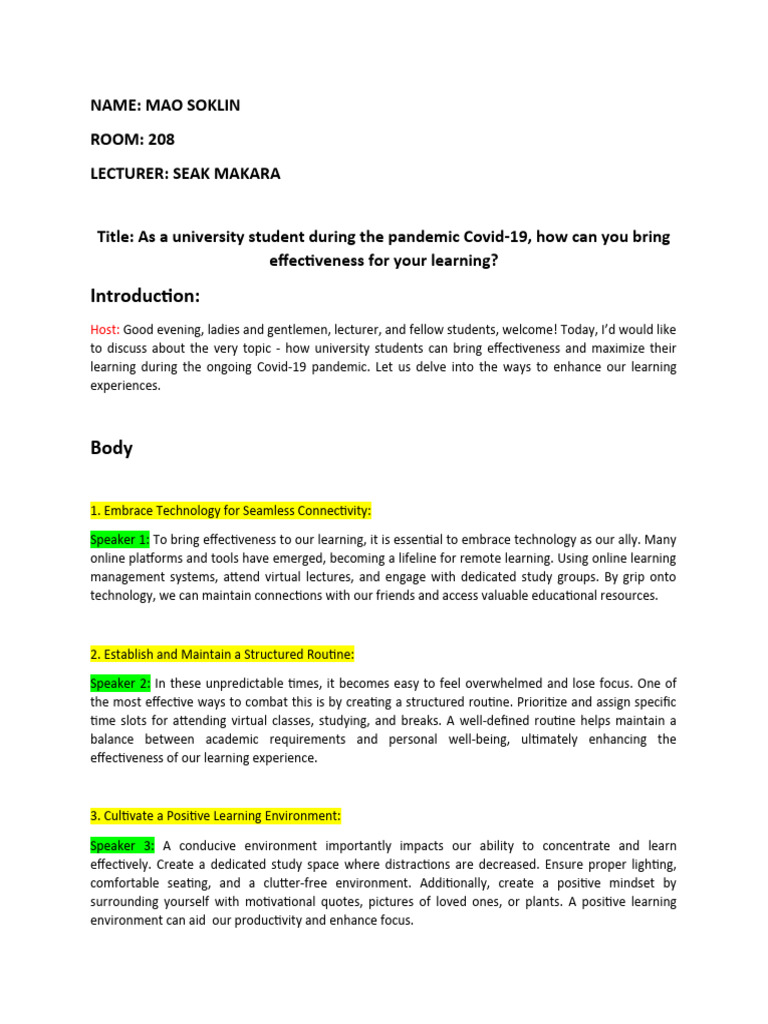 Public Speaking | PDF