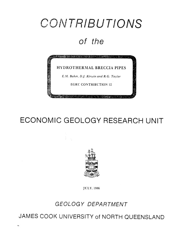Baker Et. Al., 1986. Hydrotermal Breccias Pipes | PDF Baker Et. Al., 1986. Hydrotermal Breccias Pipes | PDF