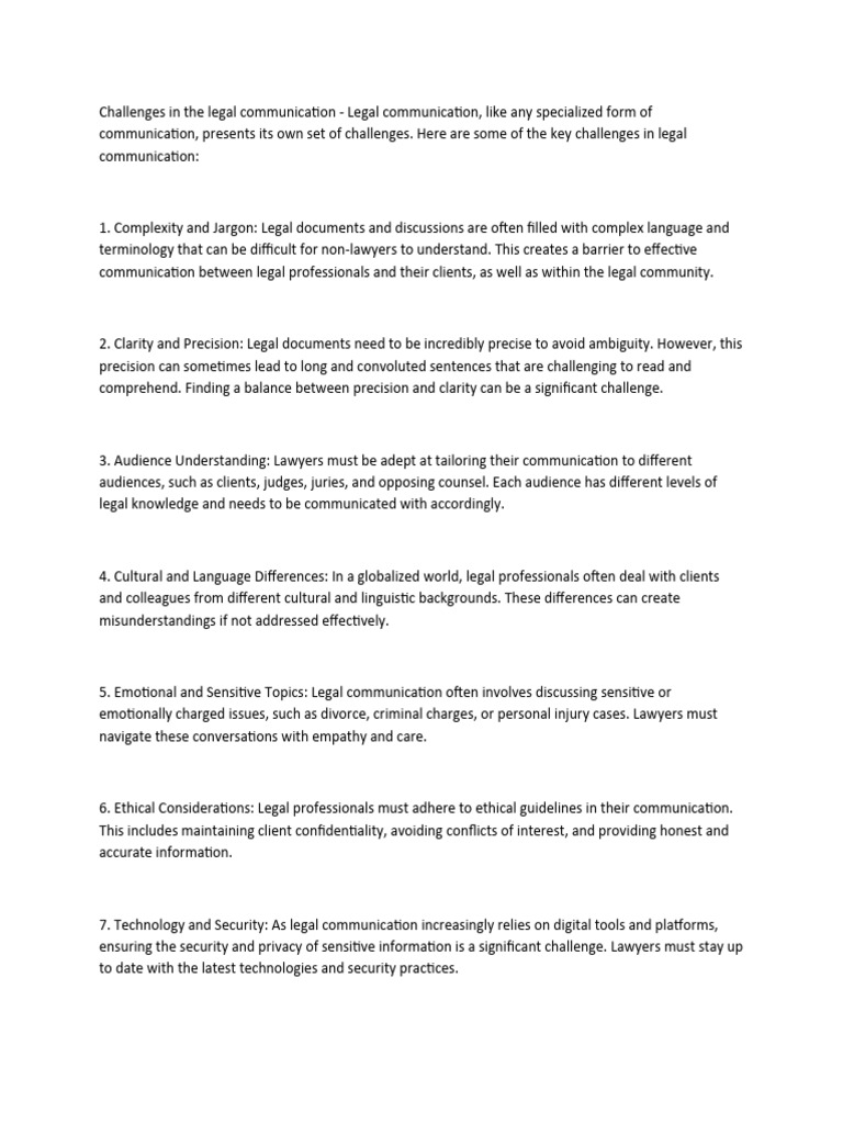 Enhancing Legal Communication Strategies | PDF | Communication ...