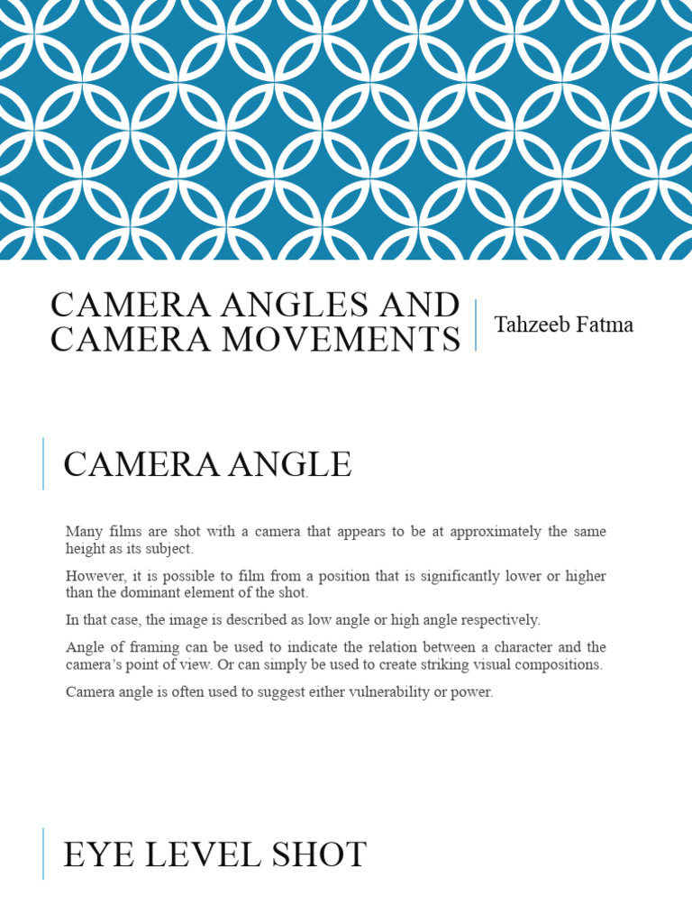 Camera Angles and Camera Movements | PDF | Camera | Vision