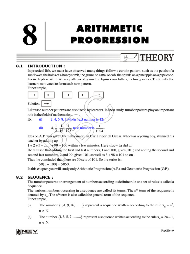 Arithmetic Progression | PDF | Mean | Sequence