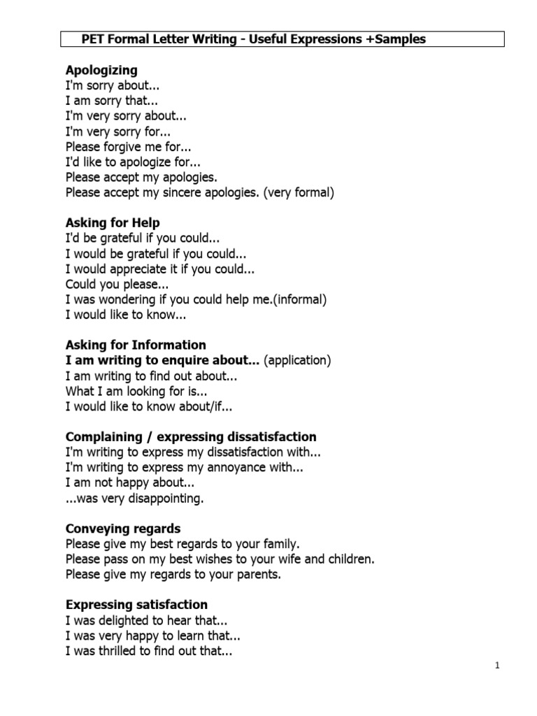 PET Formal Letter Writing Guide | PDF | Vietnam