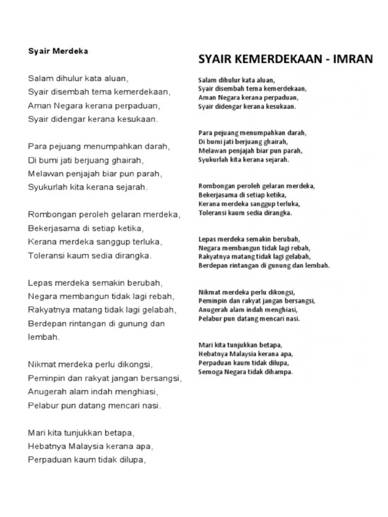 Syair Merdeka | PDF
