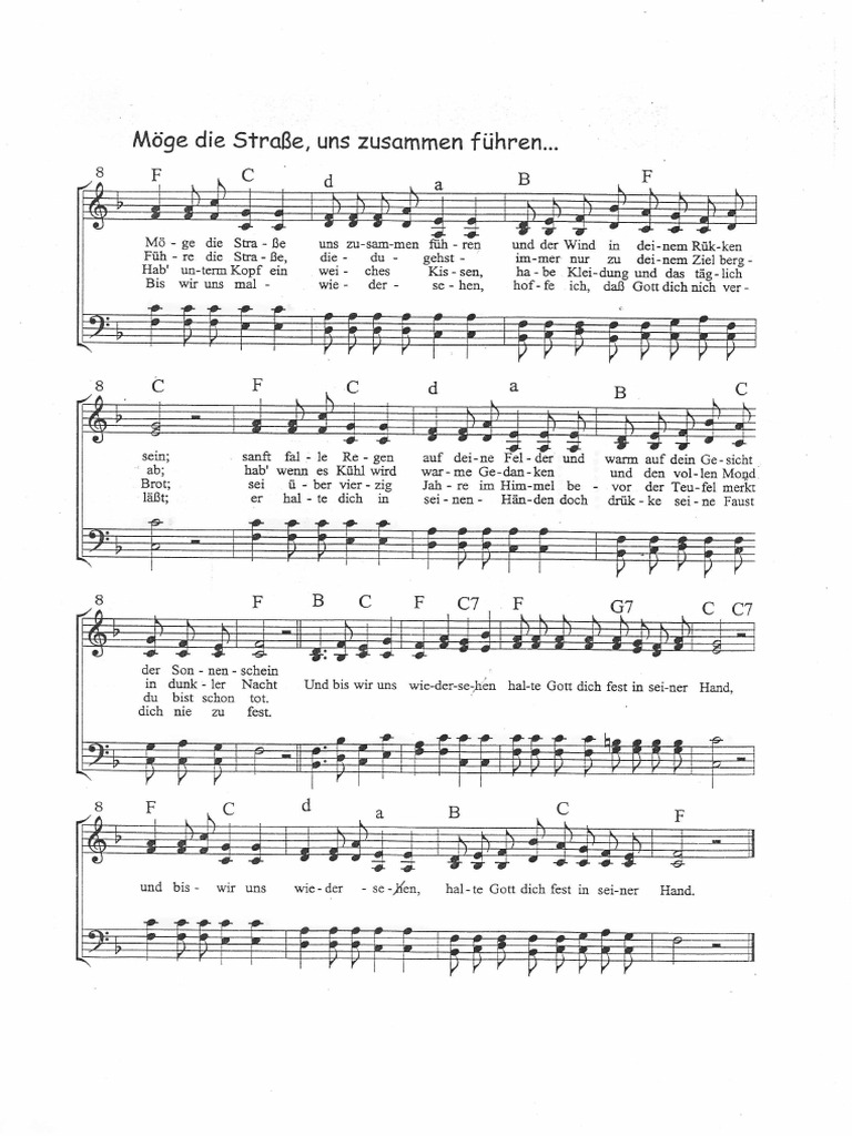 Möge die Straße uns zusammen führen (Irisches Segenslied) | PDF