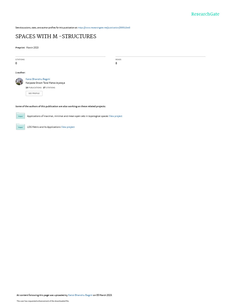 Spaces With M-Structures | PDF | Space (Mathematics) | Mathematical Objects